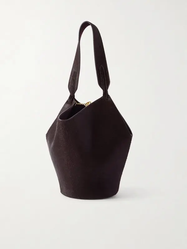 Khaite Lotus Calf Hair Mini Bag - Burgundy