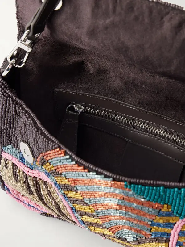 Staud Timmy Beaded Leather Shoulder Bag