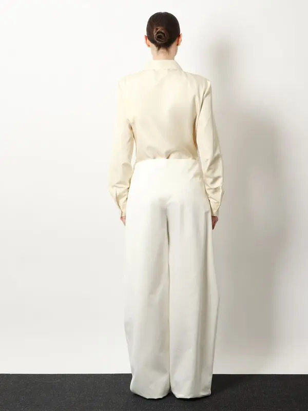 THE ROW Galileo Cotton And Silk Trousers - Beige