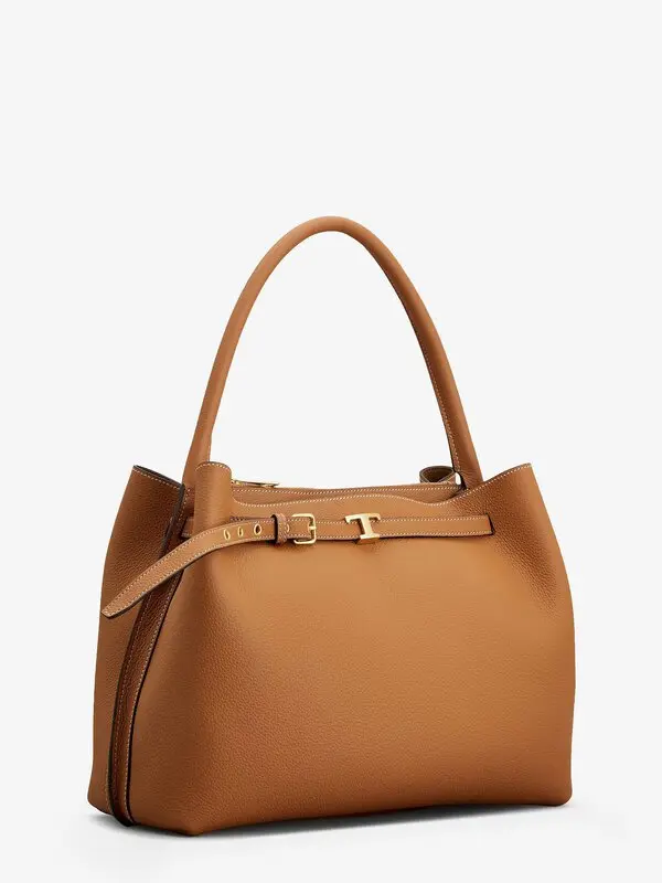 TOD'S Leather Handbag With T Accessory