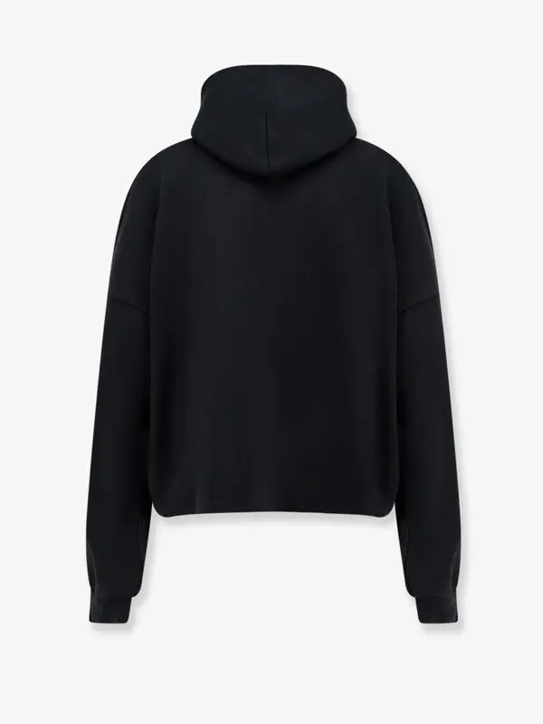 Balenciaga Cropped Cotton Logo Hoodie