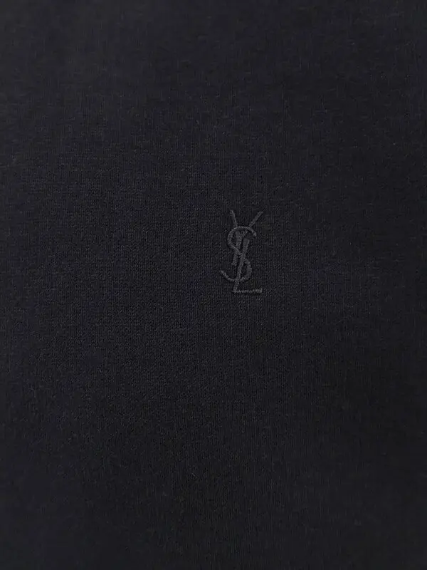 Saint Laurent Cotton Sweatshirt With Cassandre Embroidery - Black