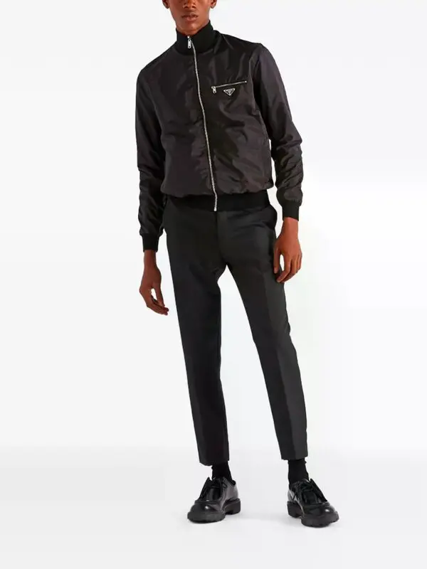 Prada Zip-up Ribbed Knit Jacket