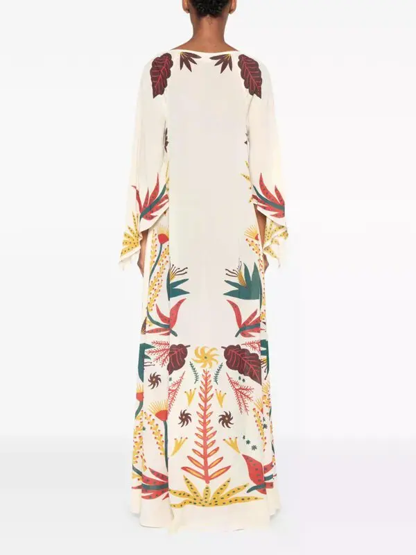 Etro Graphic Print Cape Sleeve Maxi Dress