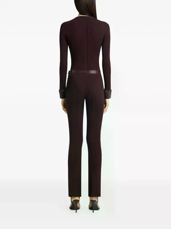 COURREGES Ribbed-knit Cardigan With Vinyl Trim