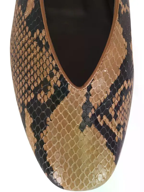 Le Monde Beryl Snake-effect Leather Ballet Flats