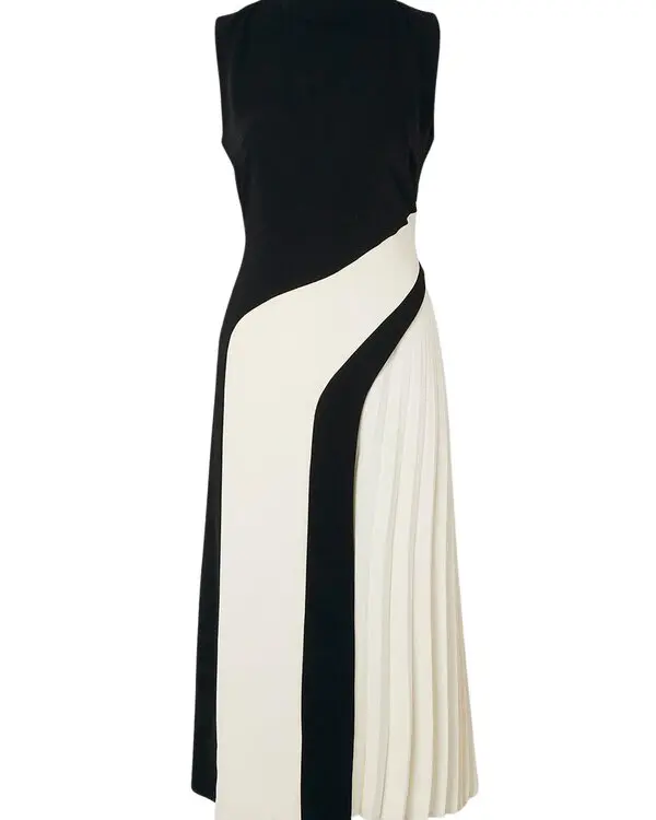 Karen Millen Colour Block High Neck Midi Dress