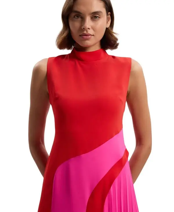 Karen Millen Colour Block High Neck Midi Dress