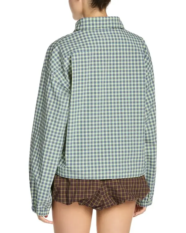Marni Check High Collar Top - Acid
