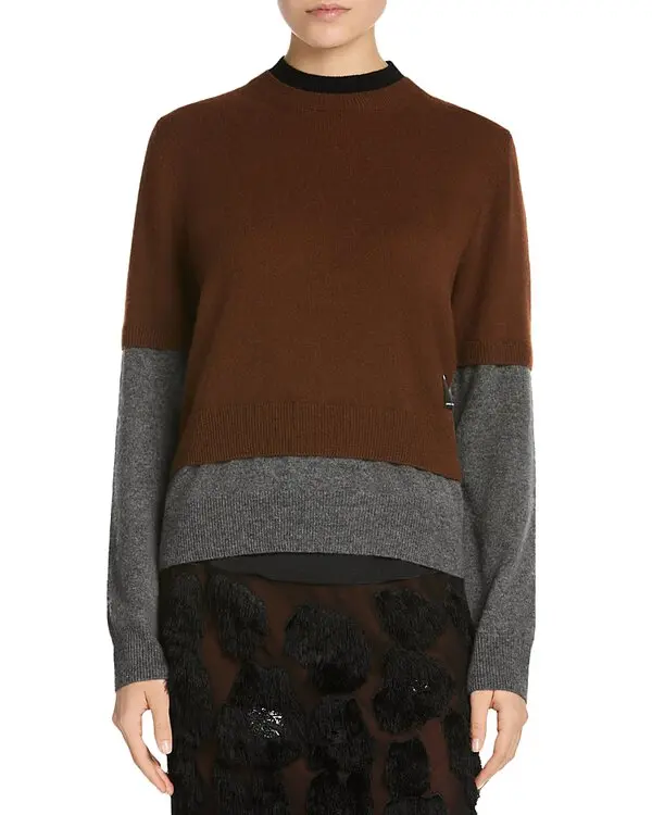Marni Layered Cashmere High Neck Sweater