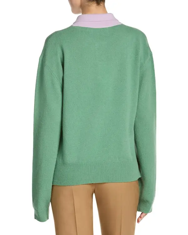 Marni Cashmere Long Sleeve Polo Sweater
