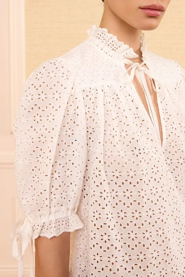 Ulla Johnson Alouette Cotton Broderie Anglaise Top - Pristine