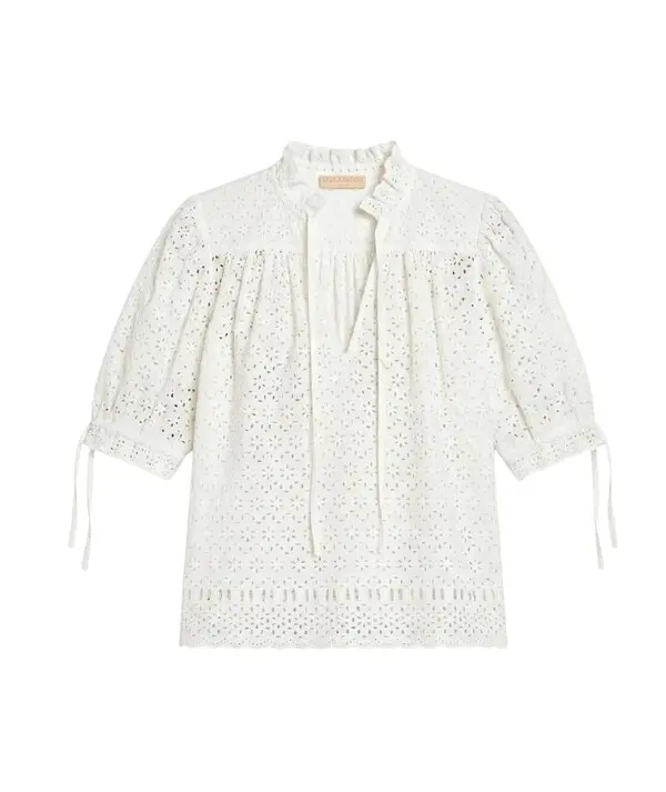 Ulla Johnson Alouette Cotton Broderie Anglaise Top - Pristine