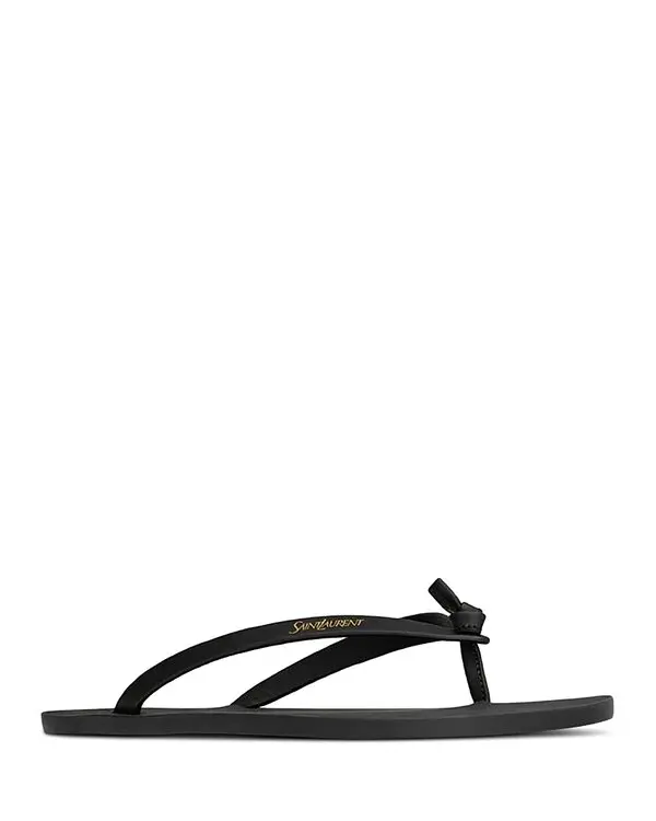 Saint Laurent Calfskin Pool Flip-flops
