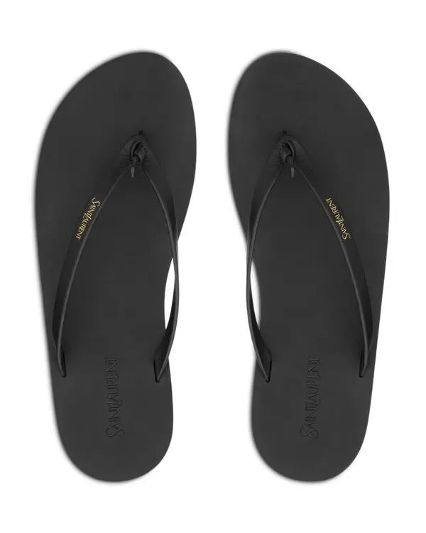 Saint Laurent Calfskin Pool Flip-flops