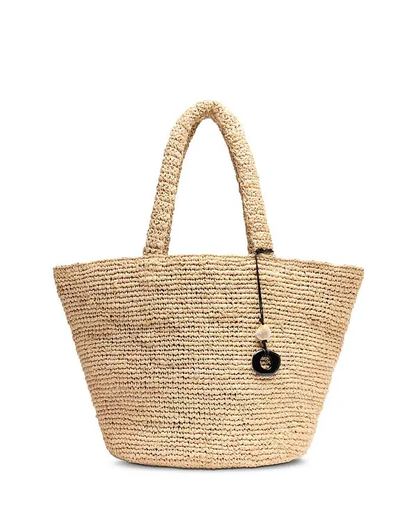 Whistles Woven Straw Tote With Charm Detail