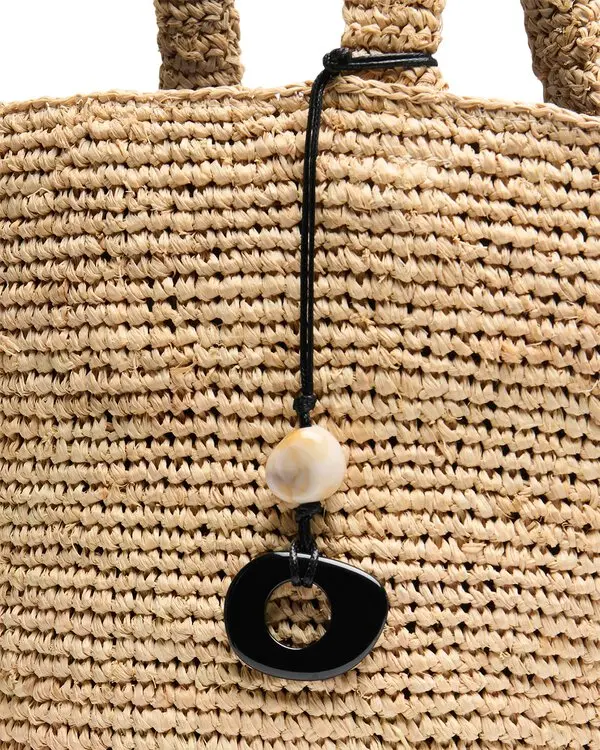 Whistles Woven Straw Tote With Charm Detail
