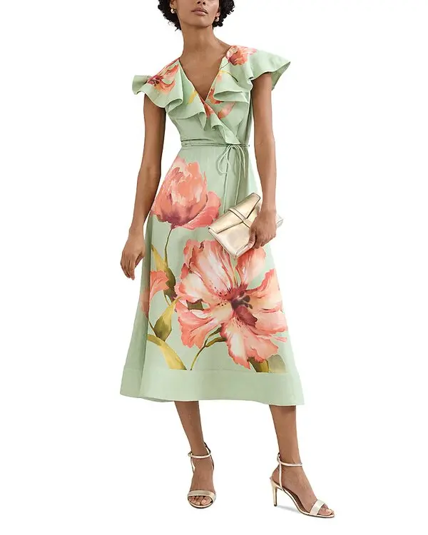 PHASE EIGHT Petites Matilda Floral Midi Dress - Green
