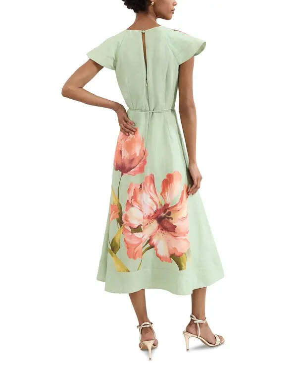 PHASE EIGHT Petites Matilda Floral Wrap Midi Dress - Green