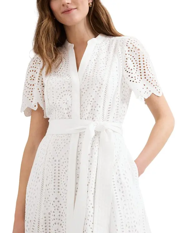 PHASE EIGHT Aletta Broderie Shirt Midi Dress