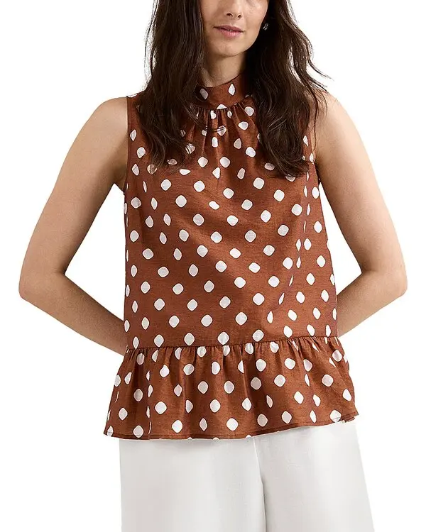 PHASE EIGHT Peplum Polka Dot Blouse
