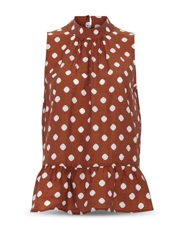 PHASE EIGHT Peplum Polka Dot Blouse