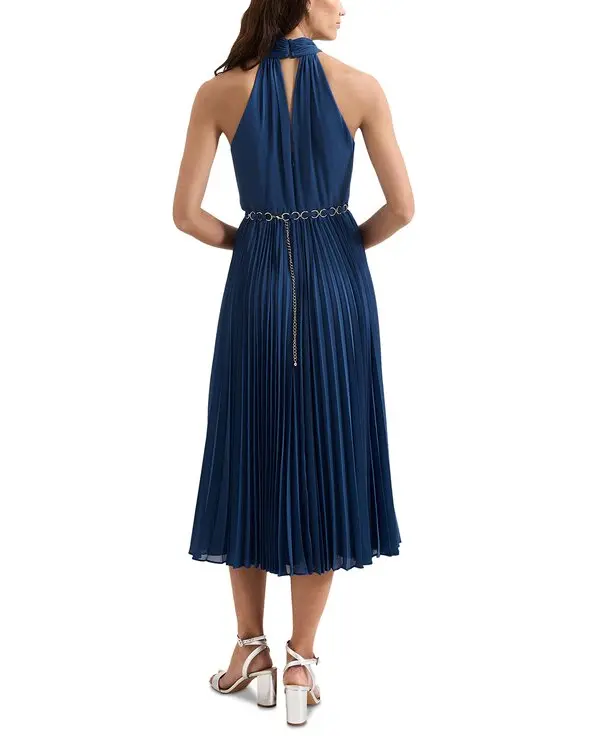 PHASE EIGHT Pleated Midi Dress With Halterneck