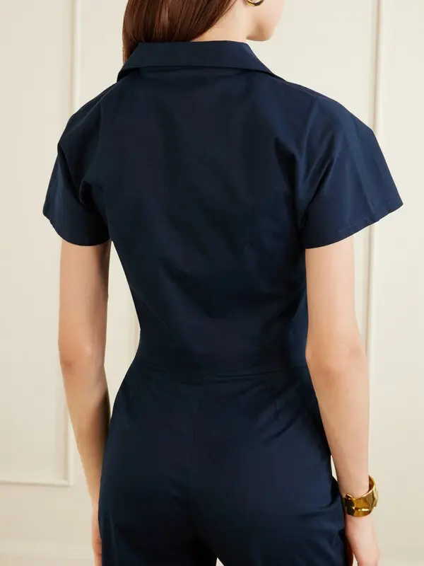 Giuliva Heritage Cropped Tie-front Cotton-blend Shirt