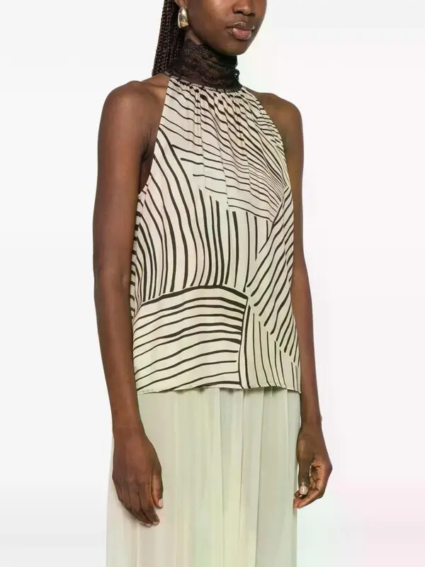 PT TORINO Graphic Print Halter Neck Top