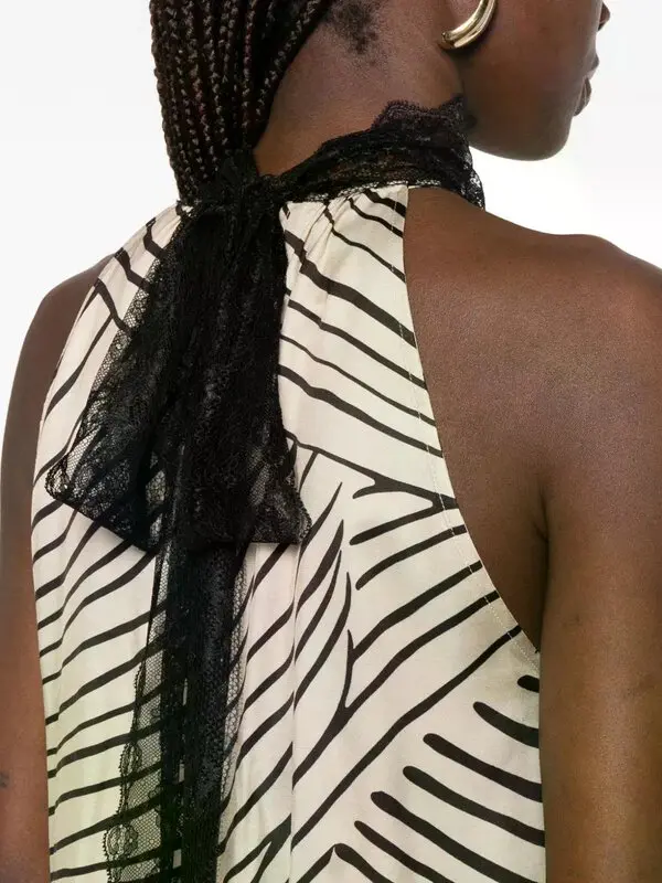 PT TORINO Graphic Print Halter Neck Top