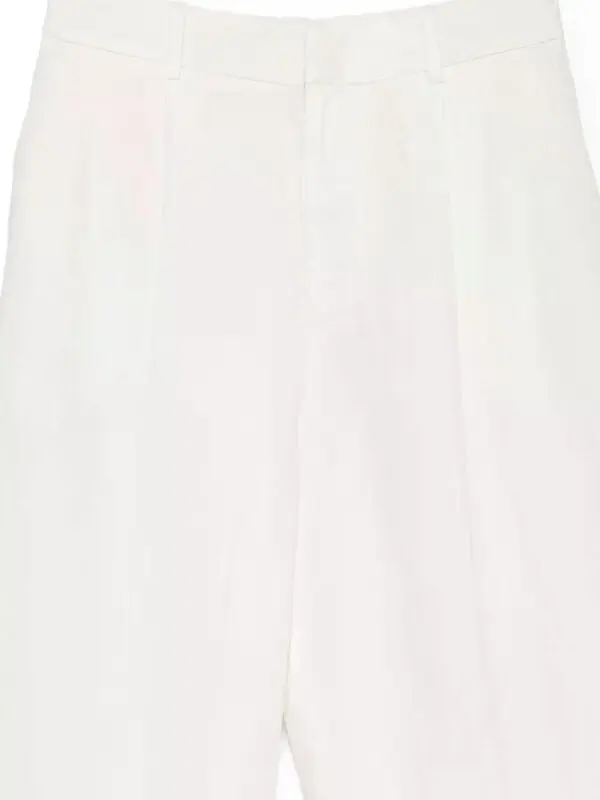PT TORINO Cropped Pleated Trousers - White