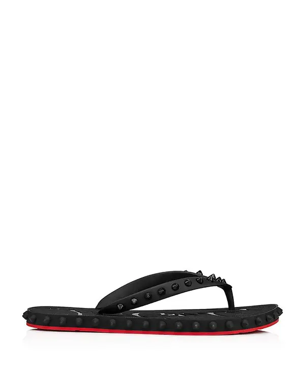 CHRISTIAN LOUBOUTIN Super Loubi Flip Rubber Sandals - Black
