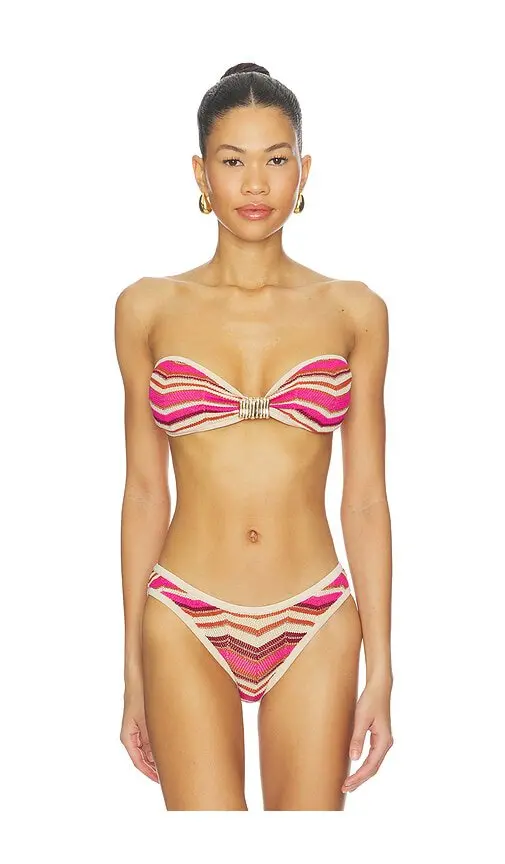 Devon Windsor Samira Bikini Top In Fuchsia - Berry