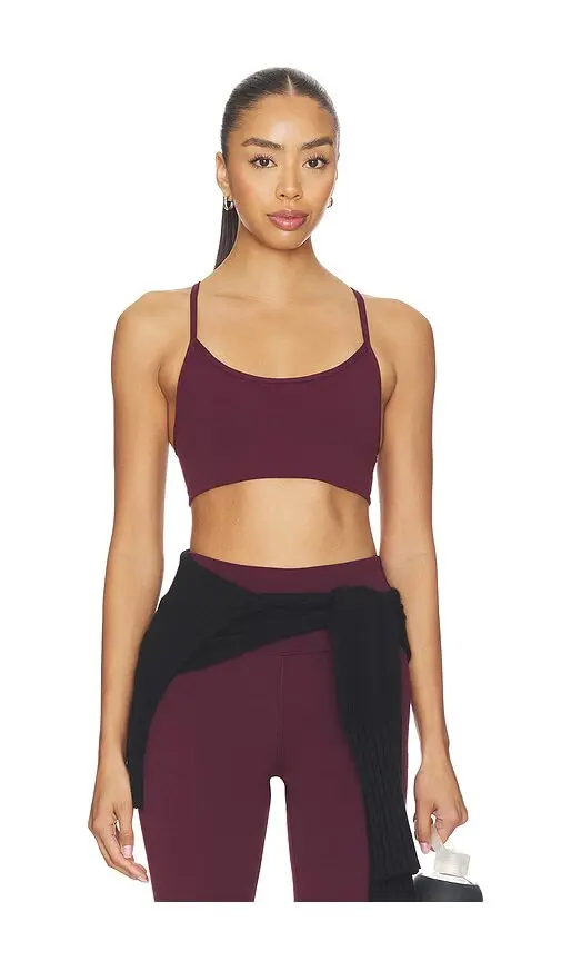 Vuori All The Feels Bra In Burgundy - Cerise