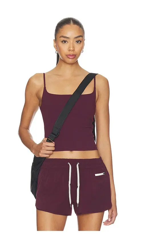 Vuori All The Feels Cami In Burgundy - Cerise