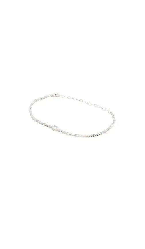 MAZIN JEWELS Pear Drop Tennis Bracelet - Silver
