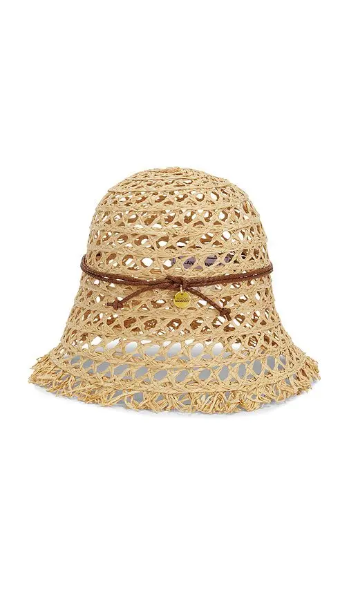 Ruslan Baginskiy Cut Out Straw Bucket Hat - Natural Straw