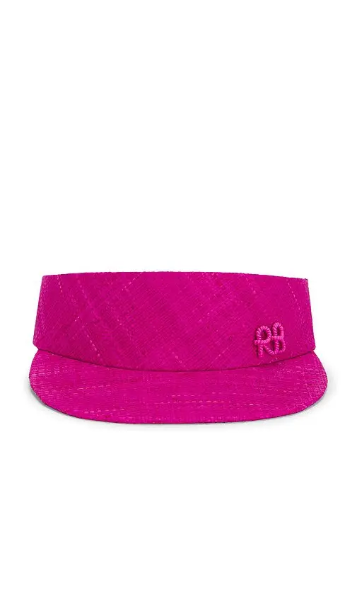 Ruslan Baginskiy Monogram-embellished Straw Visor Hat - Pink
