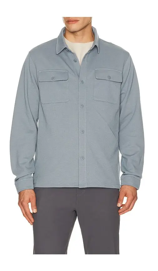Vuori Waffle Knit Shirt Jacket - Abyss