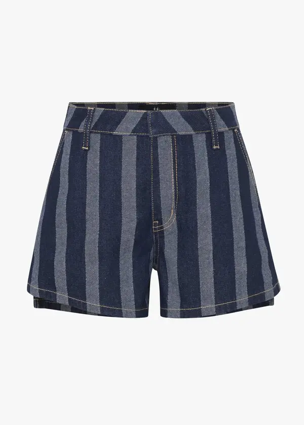 TT STUDIOS Amy Short In Striped Denim - Ventnor Ave.