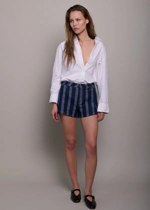 TT STUDIOS Amy Short In Striped Denim - Ventnor Ave.