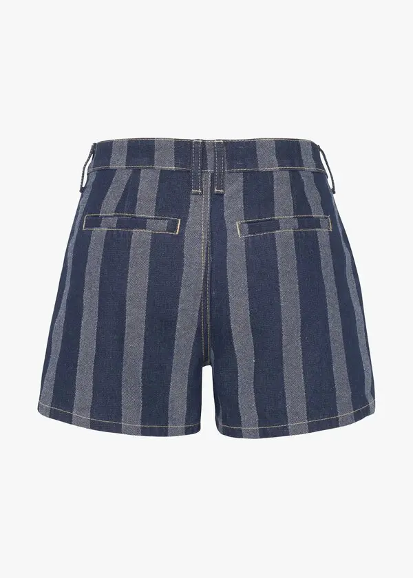 TT STUDIOS Amy Short In Striped Denim - Ventnor Ave.