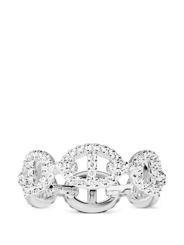 APM MONACO Pavé-set Chain-link Ring - Silver