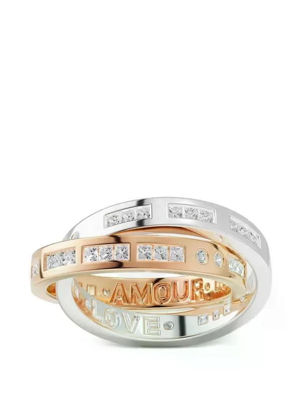 APM MONACO Morse Amour Love Ring - Silver