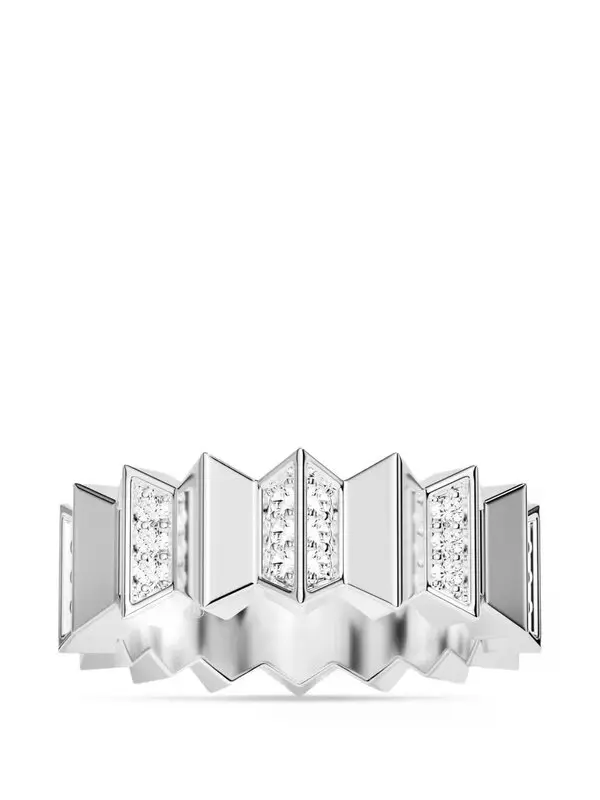 APM MONACO Up And Down Xl Crystal-embellished Ring - Silver