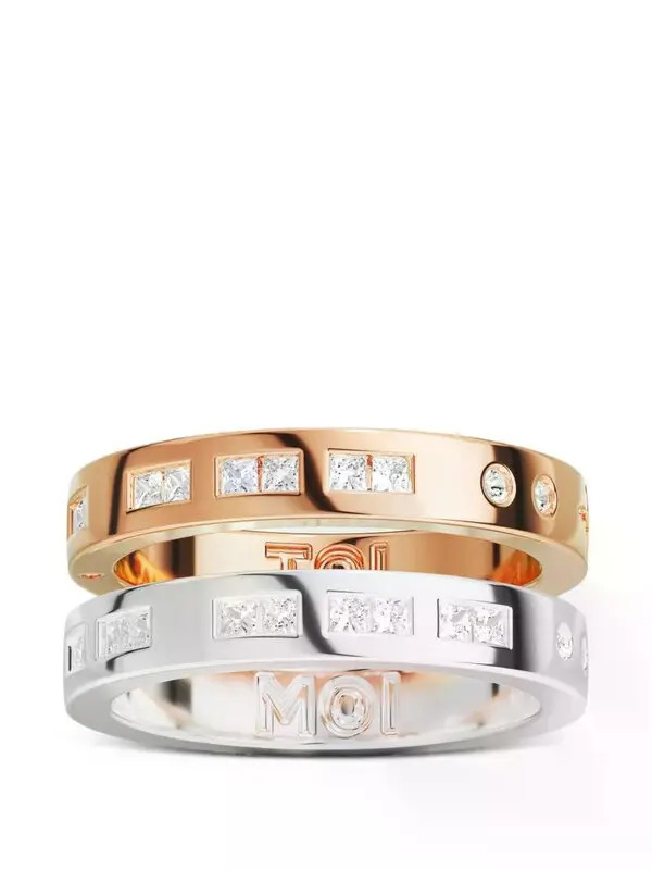 APM MONACO Duo Morse Toi Et Moi Rings - Silver