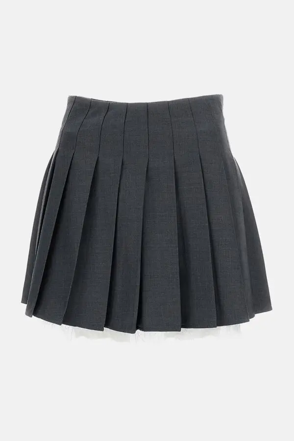 SELF-PORTRAIT Pleated Mini Skirt - Grigio