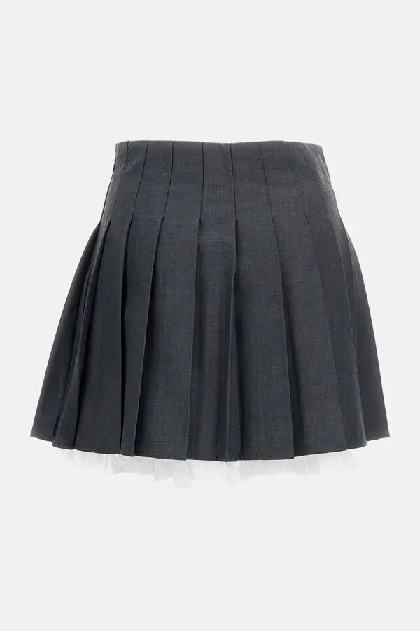 SELF-PORTRAIT Pleated Mini Skirt - Grigio