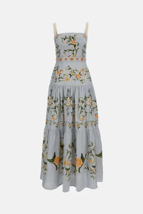 Agua Bendita Lima Valle Long Dress - Sky Blue