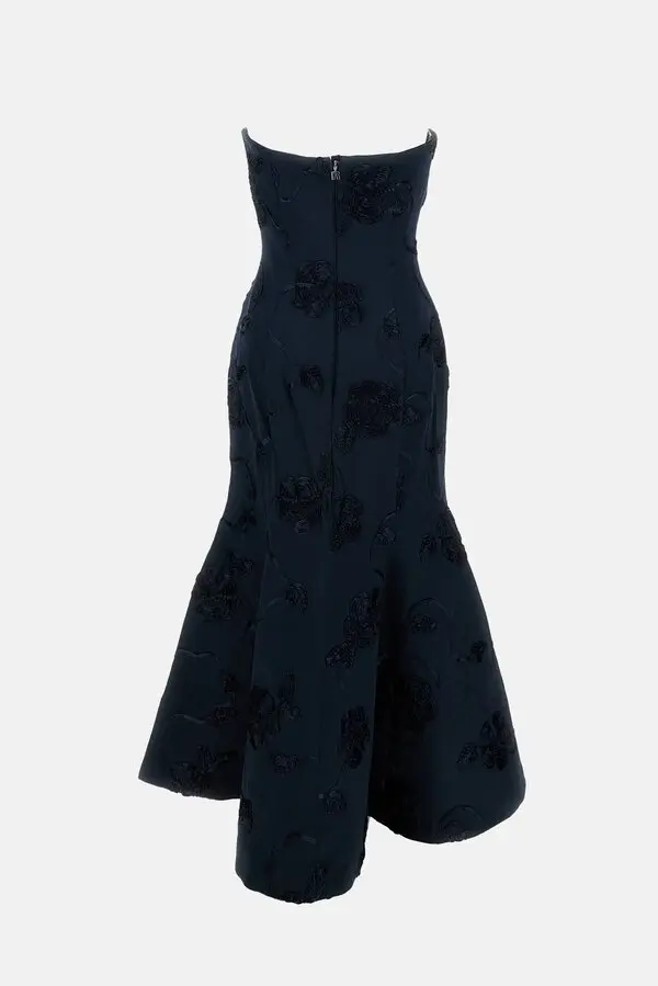 ROTATE BY BIRGER CHRISTENSEN Midi Dress With 3d Flowers